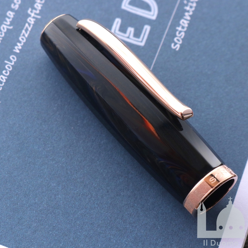 スクリーボ 限定生産品 フィール ブルーカリッフォ 万年筆 ローズゴールドトリム 14Kフレックス/18Kニブ SCRIBO Feel Blu ...