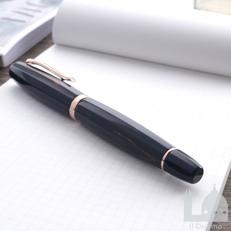 スクリーボ 限定生産品 フィール ブルーカリッフォ 万年筆 ローズゴールドトリム 14Kフレックス/18Kニブ SCRIBO Feel Blu ...